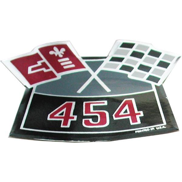 70 AIR CLEANER DECAL 454 CROSSFLAGS | Volunteer Vette Corvette Parts