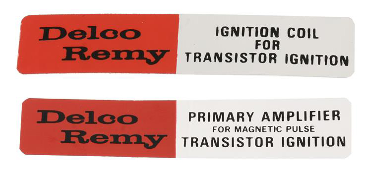 64-71 COIL & AMPLIFIER DECALS (PR) | Volunteer Vette Corvette Parts